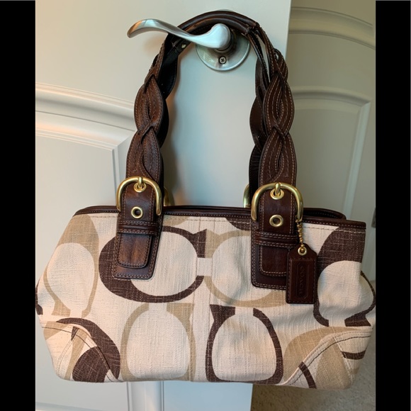 Coach | Bags | Coach Signature Cloth Eastwest Satchel | Poshmark